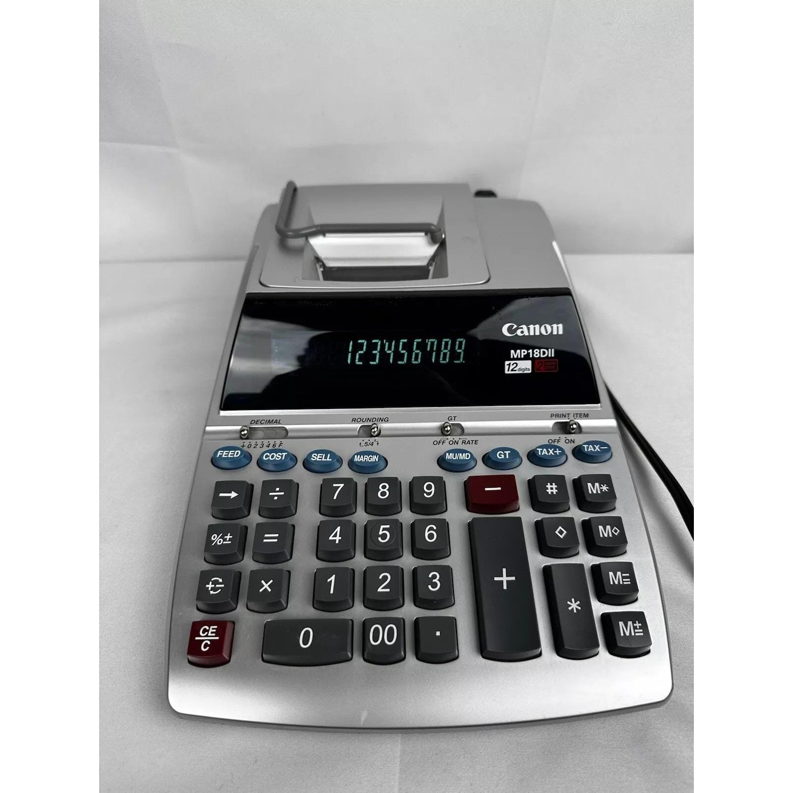 Canon MP18DII 12 Digit VFD Display 2 Color Print Tax Calculator Cost ...