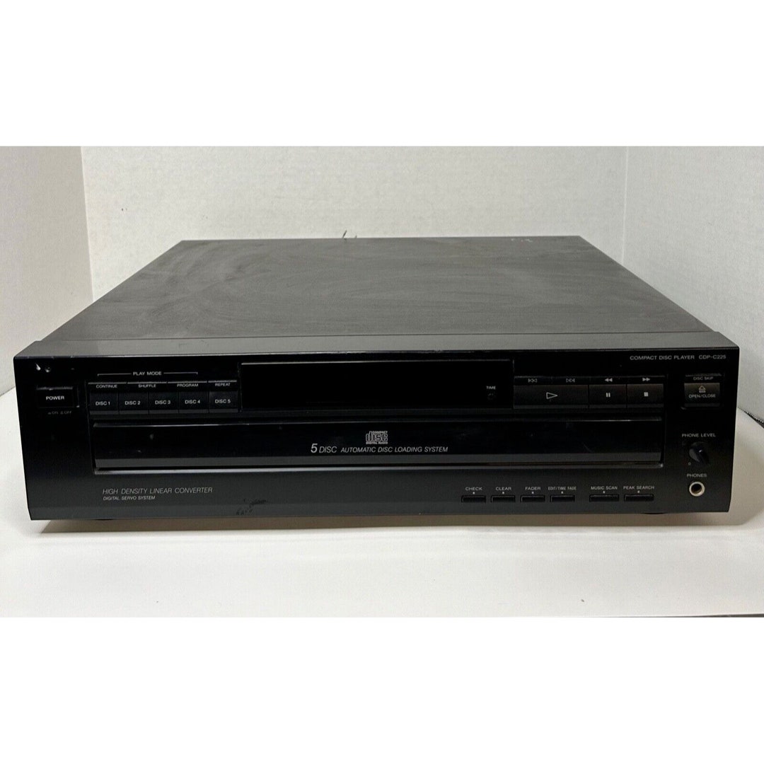 Vintage Sony CDP-C225 5 Disc Music CD Player Compact Disc Multi-play ...