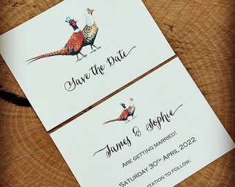 Pheasant Wedding Invitation - Etsy UK