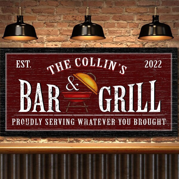 Bar and Grill Sign - Etsy