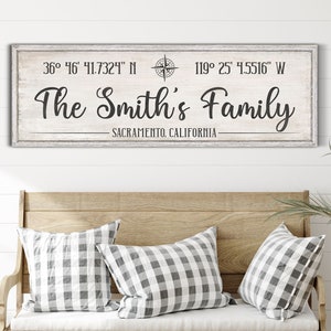 Personalized Family Name Sign, Custom Coordinates Sign, Latitude ...