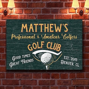 Custom Golf Club Sign 19th Hole Rustic Vintage Golf Wall - Etsy
