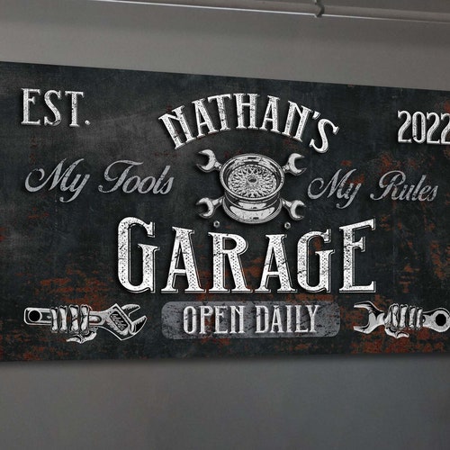 Custom Garage Sign Car Mechanic Sign Work Shop Sign My Tool - Etsy