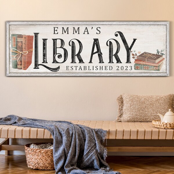 Custom Library Sign - Etsy