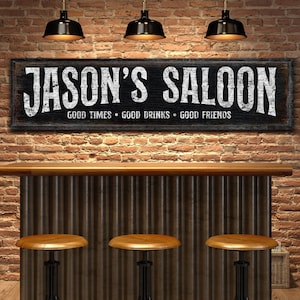 Custom Saloon Sign Modern Farmhouse Wall Decor Town Sign - Etsy