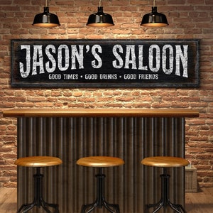 Custom Saloon Sign, Modern Farmhouse Wall Decor, Town Sign, Rustic ...