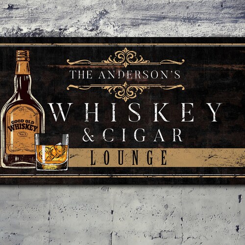 Personalized Whiskey & Cigar Room Sign Taste Room Decor - Etsy