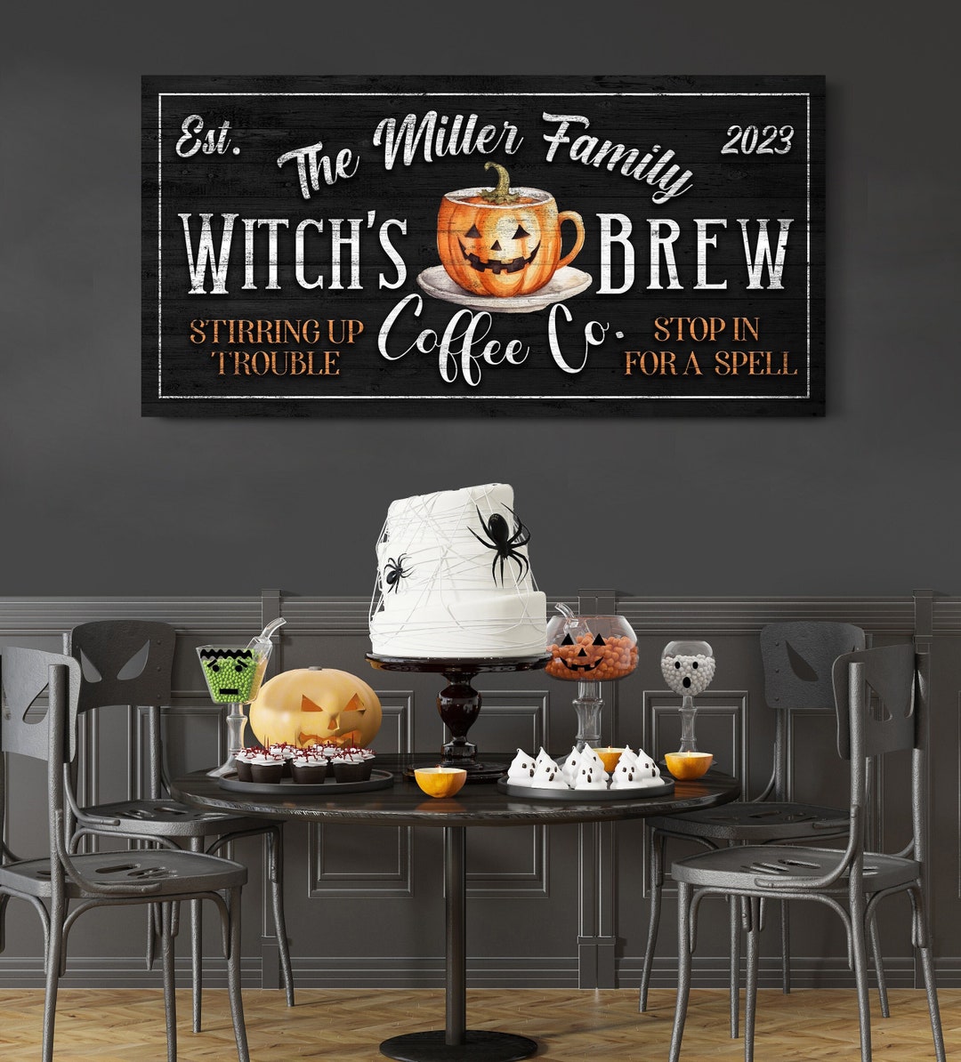 Personalized Witches Brew Coffee Co. Sign, Salem Brew Sign, Halloween ...
