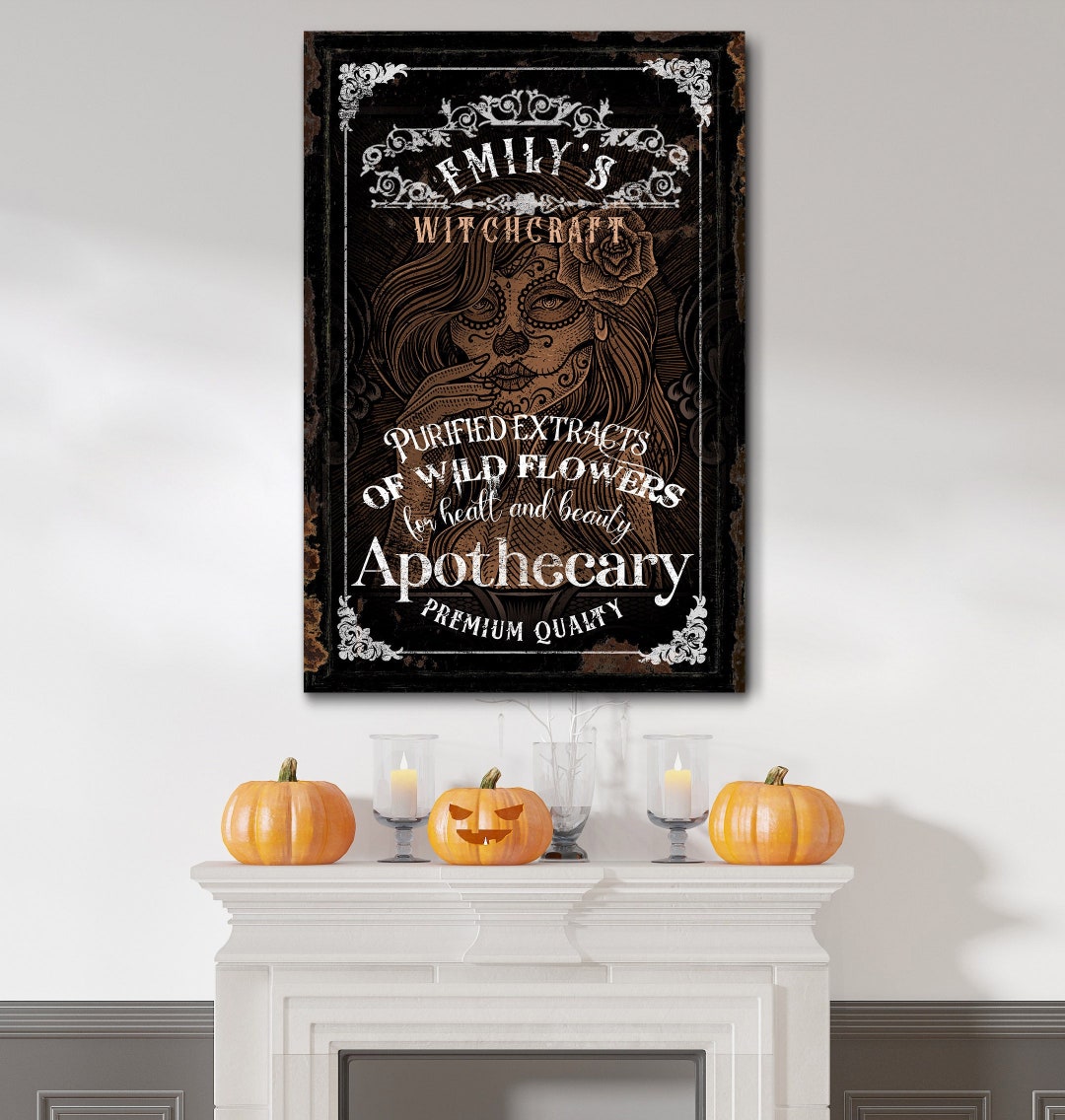 Personalized Apothecary Sign Custom Halloween Sign Spooky Vintage Wall ...