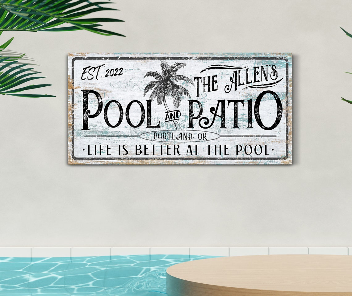 Personalized Pool & Patio Sign Pool Sign Swimming Pool - Etsy
