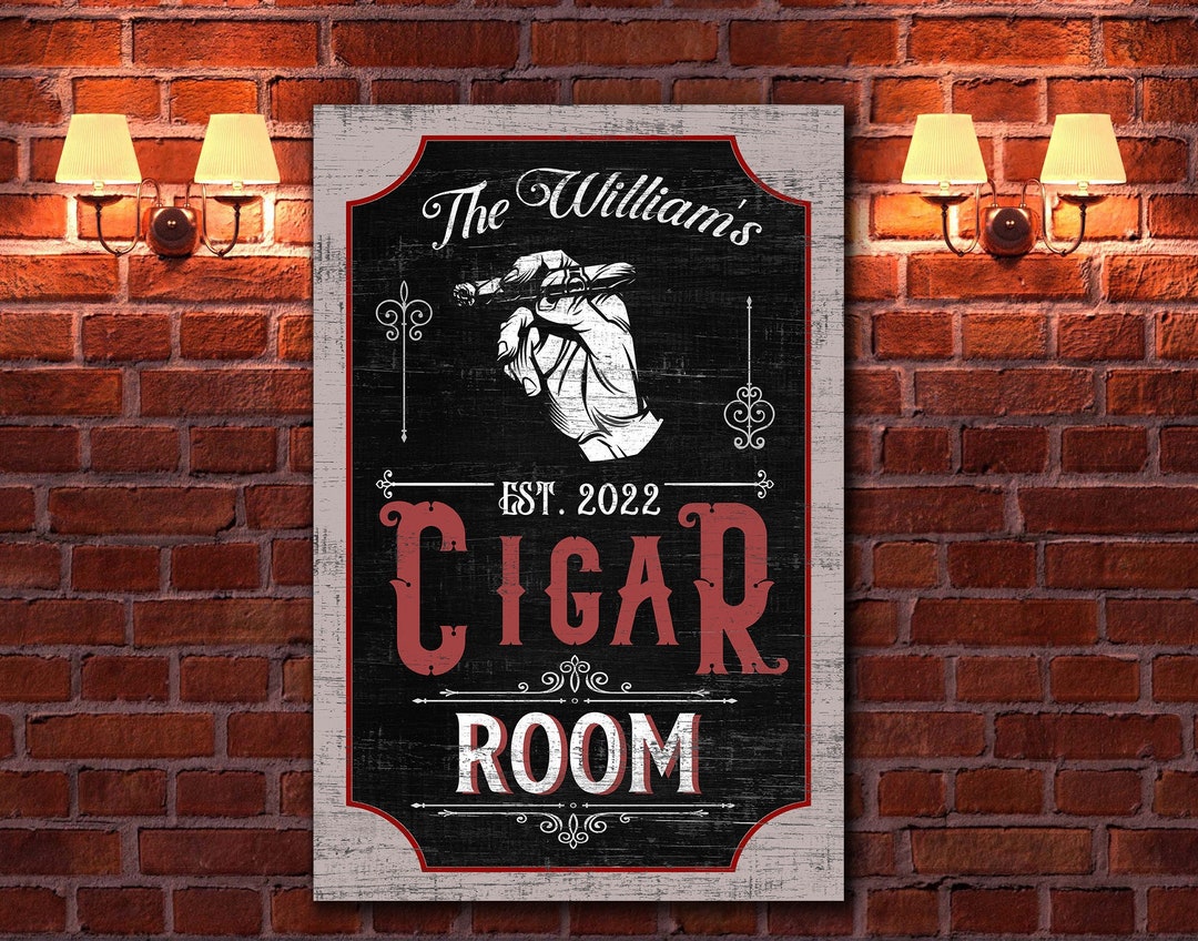 Personalized Cigar Room Sign Custom Mancave Decor Rustic - Etsy