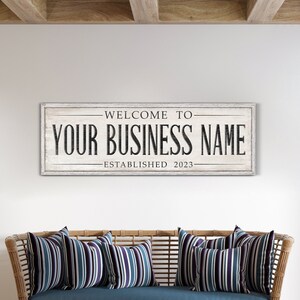Custom Business Name Sign, Personalized Company Entryway Decor, Welcome ...