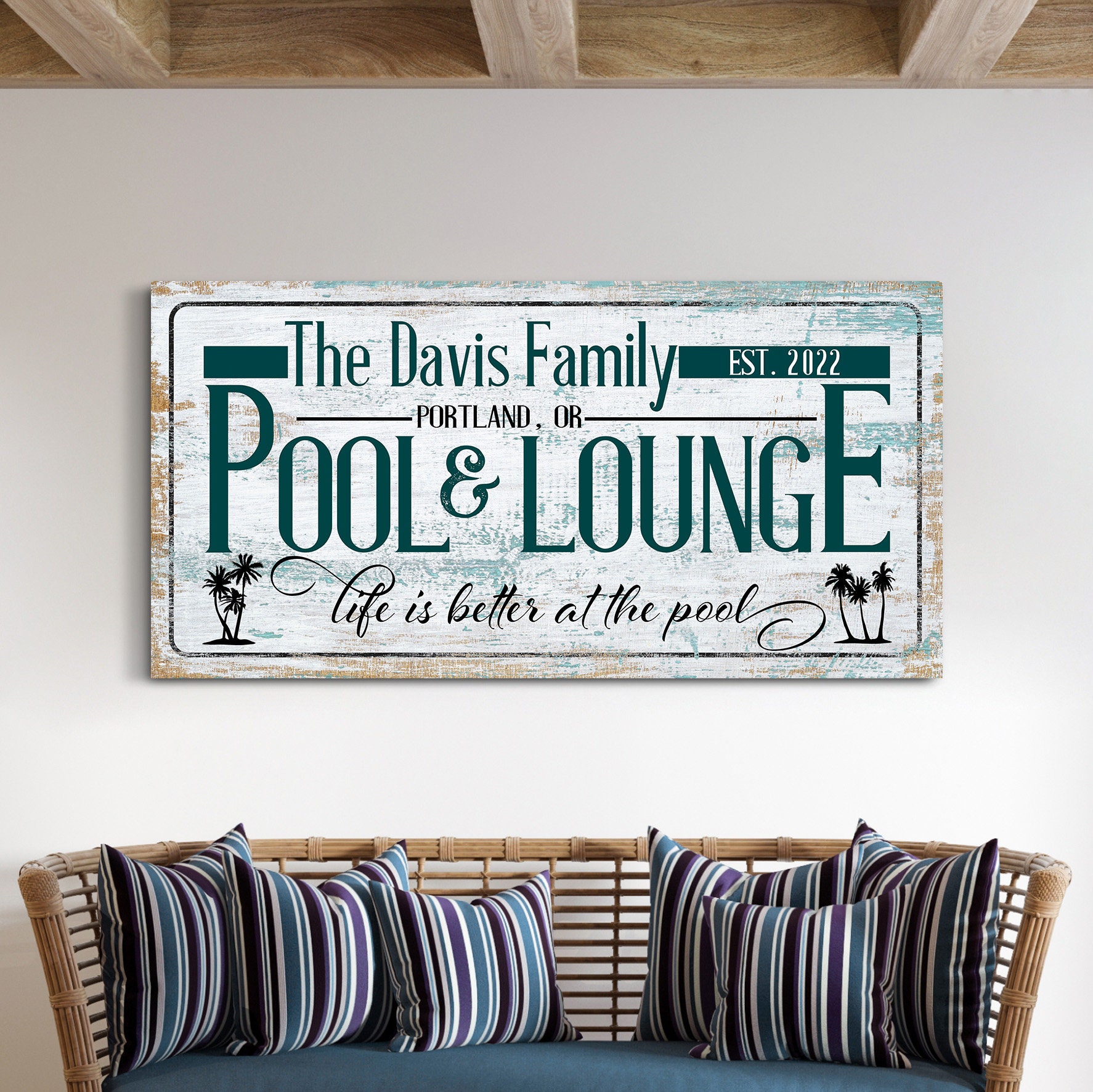 Personalized Pool & Lounge Sign Pool Sign Backyard Pool - Etsy