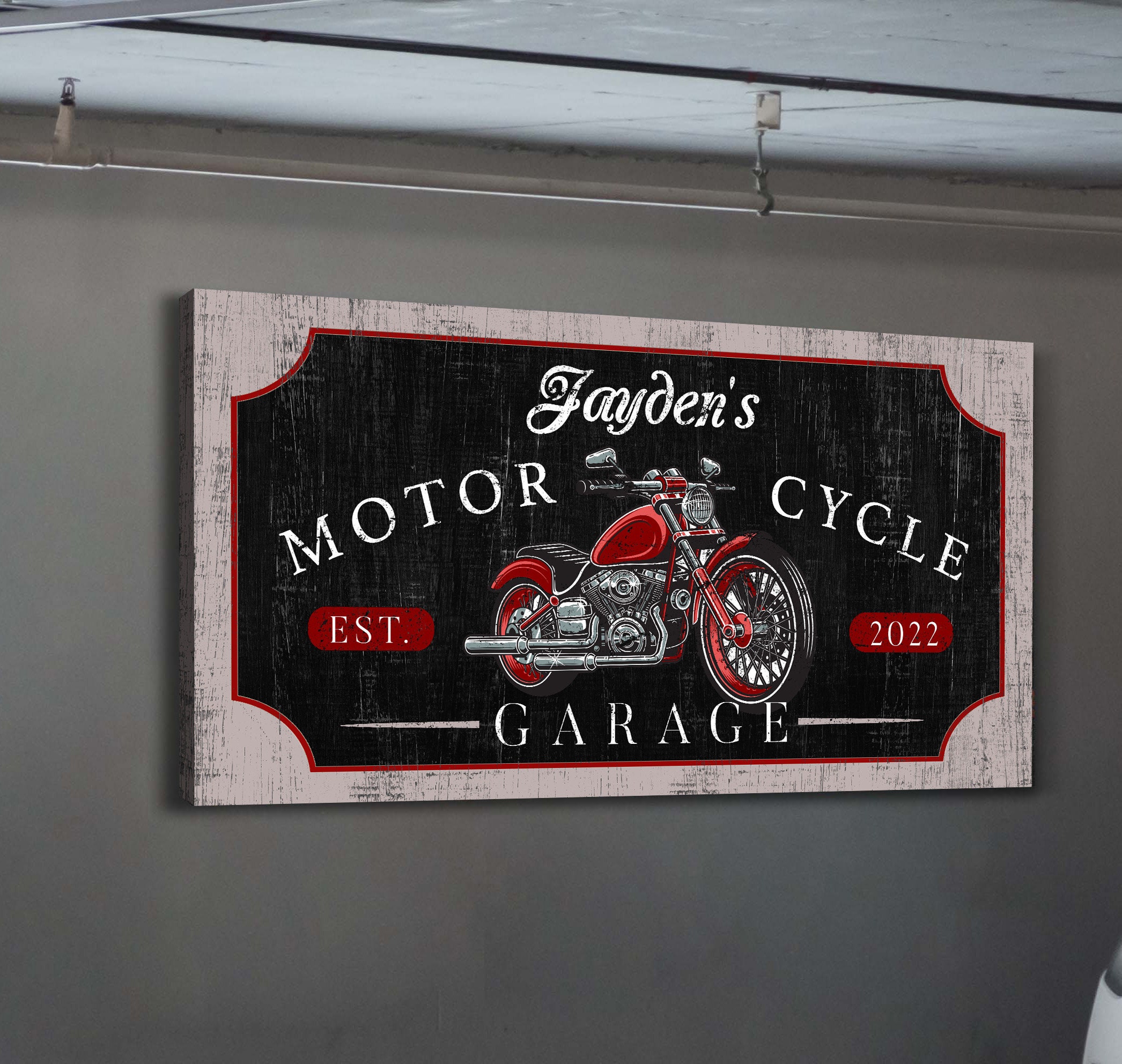 Personalized Motorcycle Garage Sign Motor Owner Gift Custom - Etsy