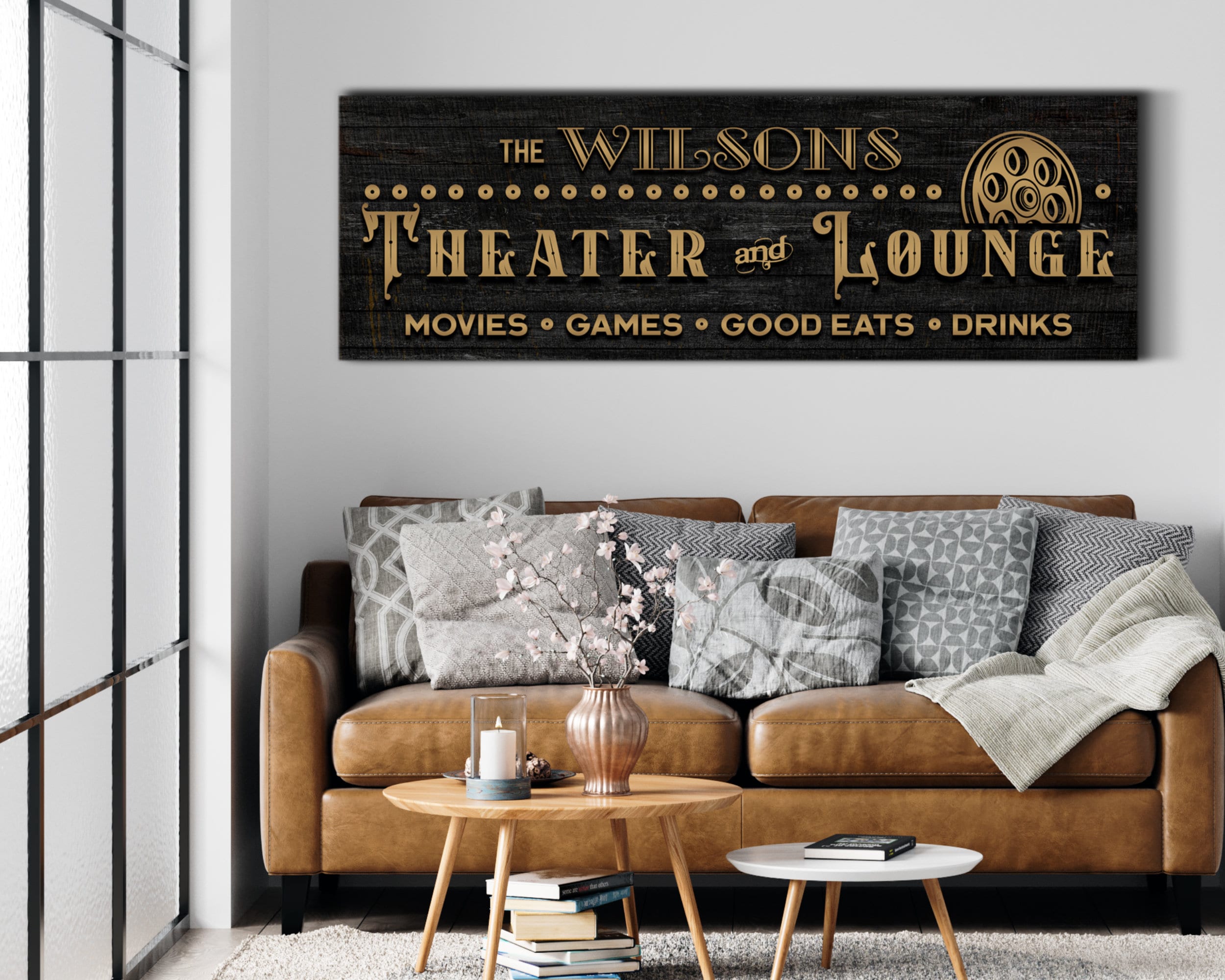 Personalized Theater & Lounge Sign Family Lounge Sign Home - Etsy