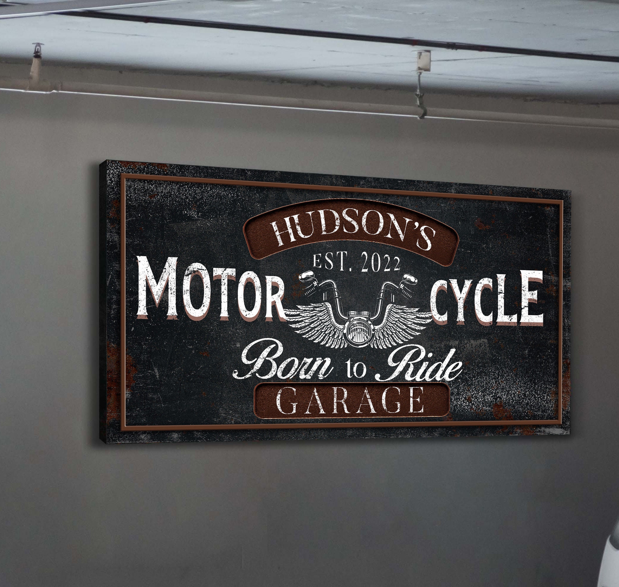 Custom Motorcycle Garage Sign, Personalized Garage Decor, Garage Wall ...
