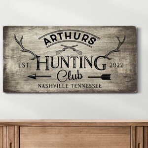 Custom Hunting Club Custom Antler Sign Hunting Man Cave Lodge Decor ...