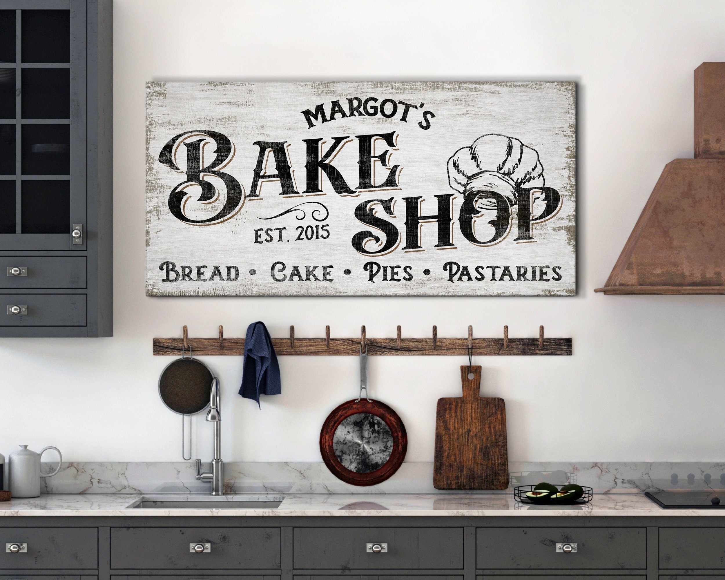Custom Bake Shop Sign Vintage Bakery Sign Modern Farmhouse - Etsy