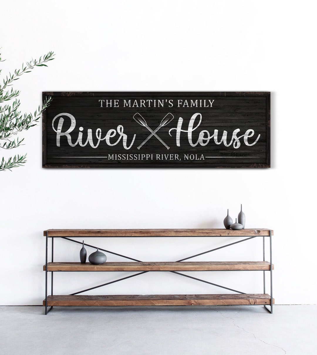 Personalized River House Sign, Custom Family Name Wall Decor, River ...