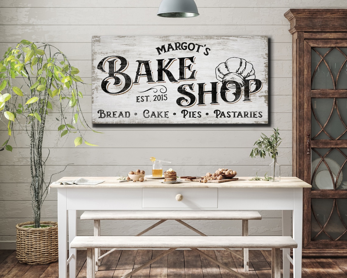 Custom Bake Shop Sign Vintage Bakery Sign Modern Farmhouse - Etsy