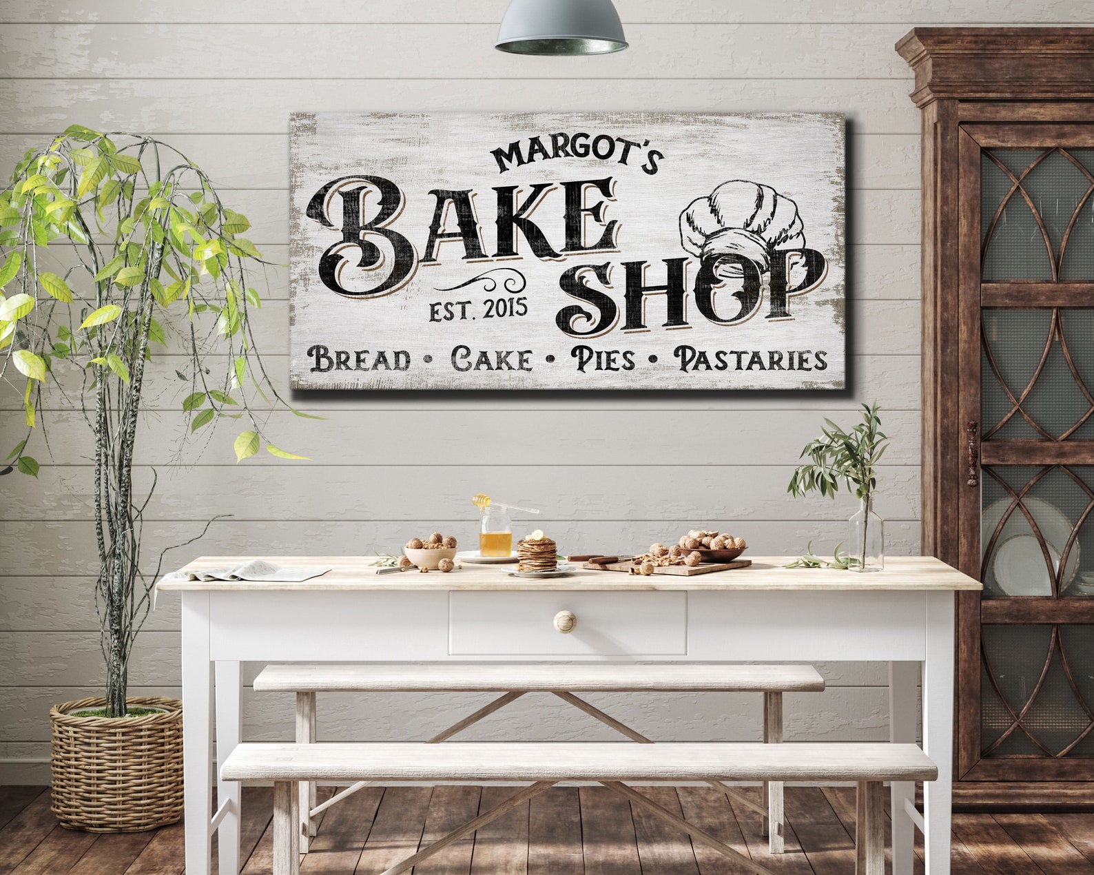 Custom Bake Shop Sign, Vintage Bakery Sign, Modern Farmhouse Wall ...