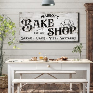 Custom Bake Shop Sign, Vintage Bakery Sign, Modern Farmhouse Wall ...