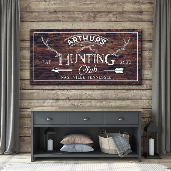 Personalized Hunting Club Sign Custom Antler Sign Hunter Gift - Etsy