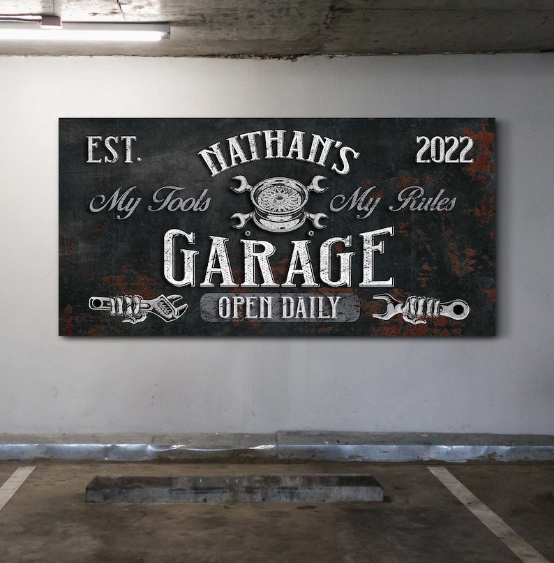Custom Garage Sign Car Mechanic Sign Work Shop Sign My Tool - Etsy