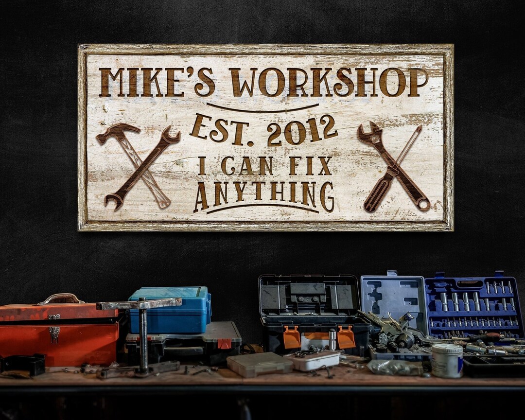 Custom Workshop Sign, Modern Farmhouse Wall Art, Personalized Home ...