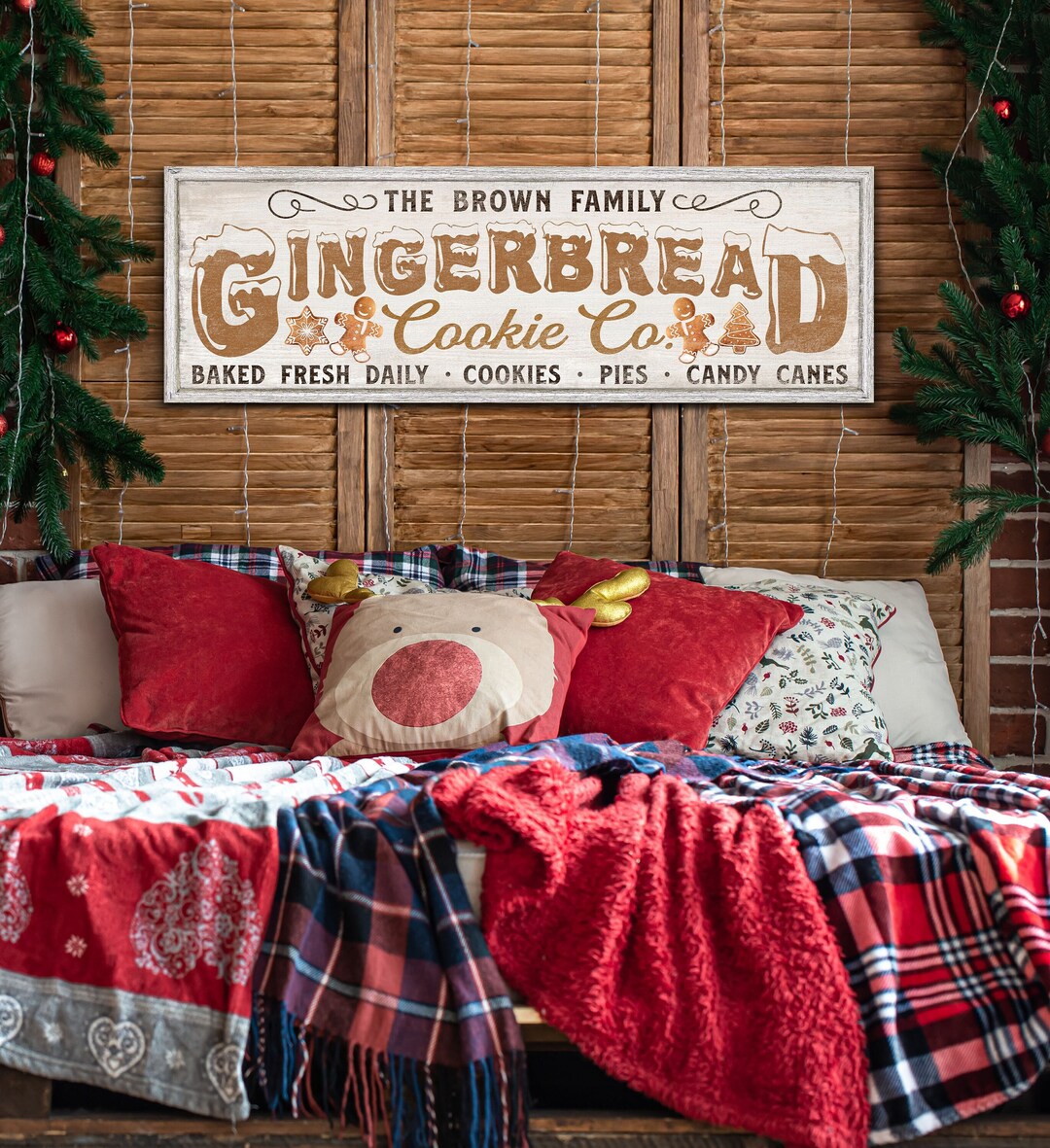 Personalized Gingerbread Cookie Co Sign, Custom Gingerbread Bakery Sign ...