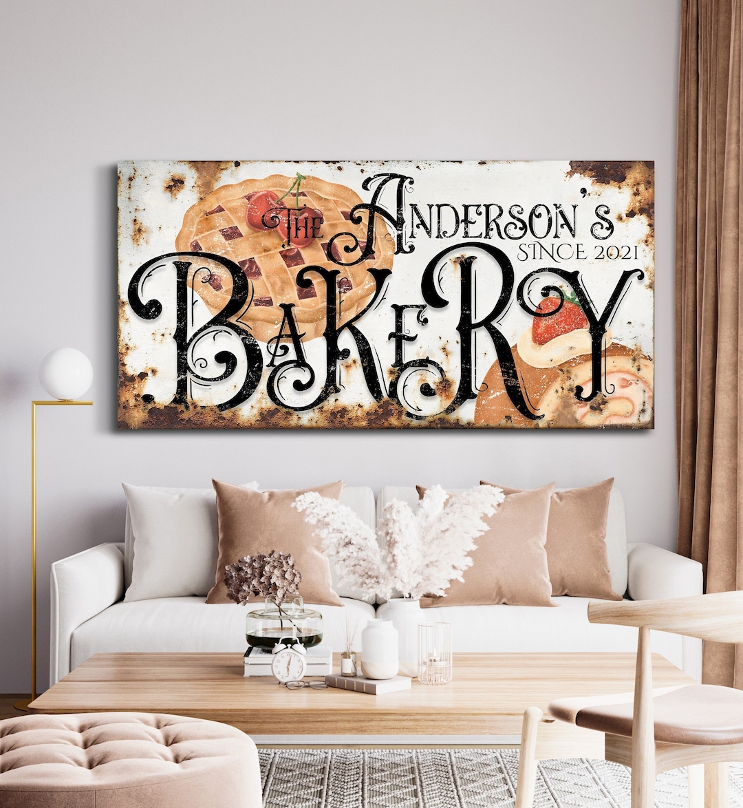 Custom Bakery Sign, Vintage Bakery Shop, Rustic Bakery Decoration ...