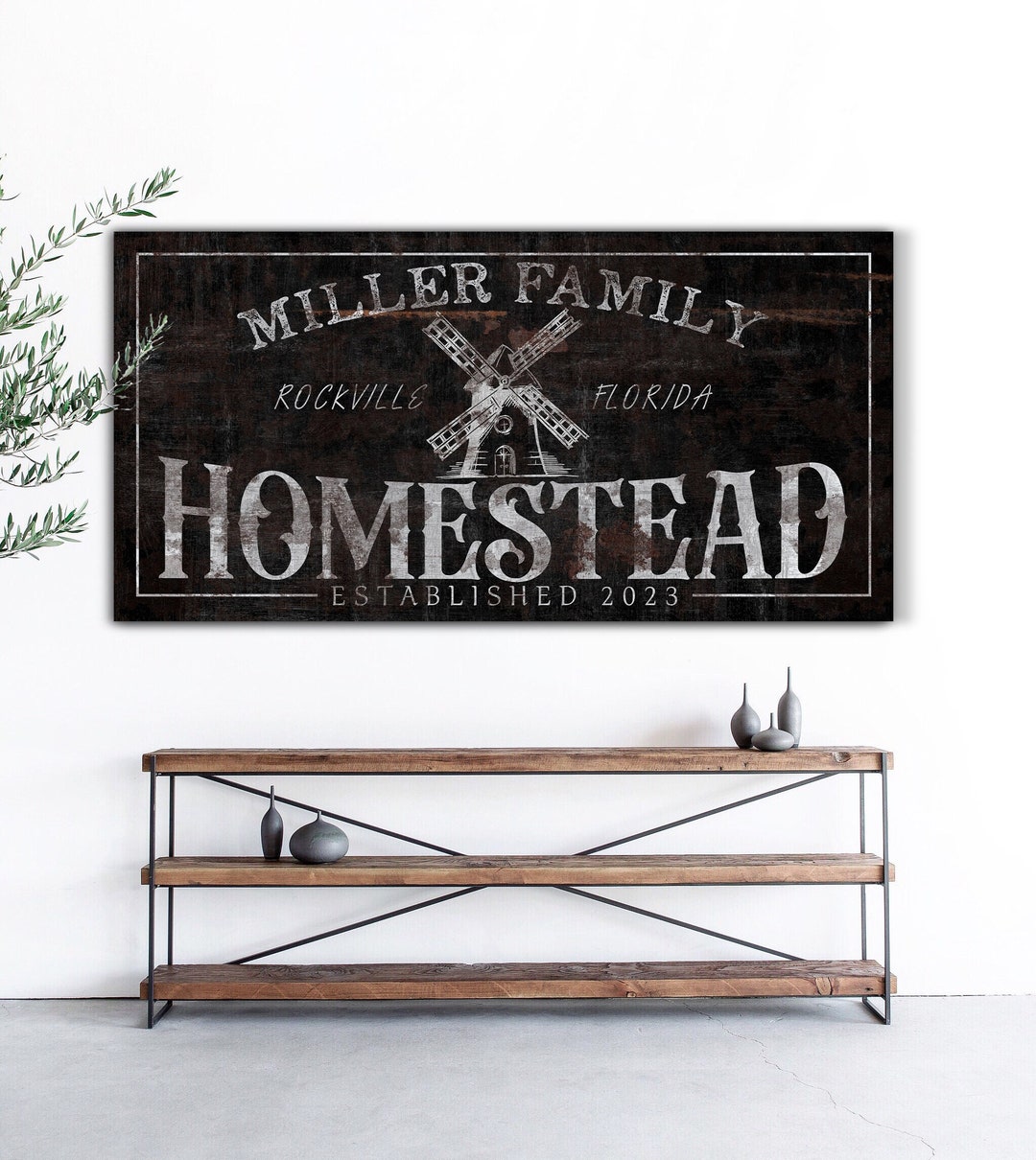 Personalized Homestead Sign, Custom Family Name Wall Decor, Living Room ...