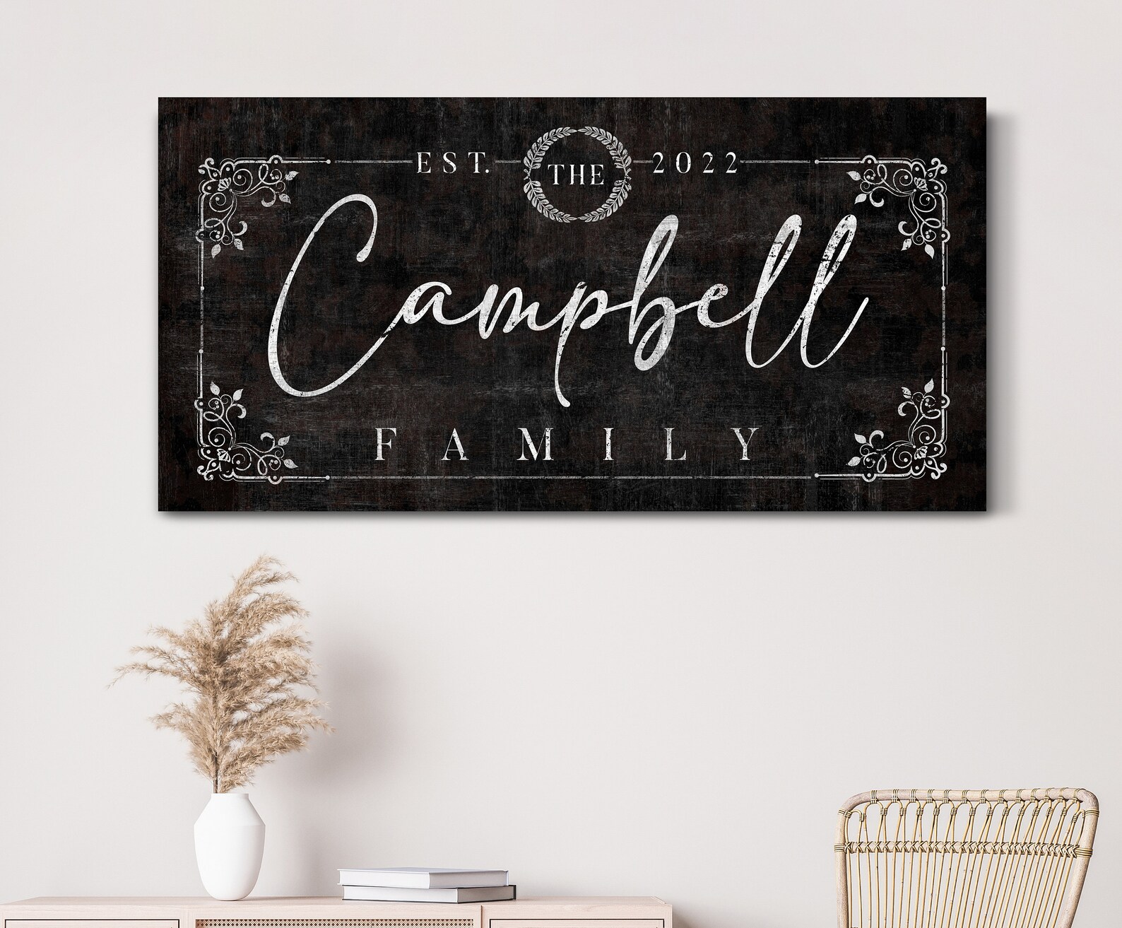 Personalized Family Name Sign, Customized Last Name Sign, Entryway Wall ...