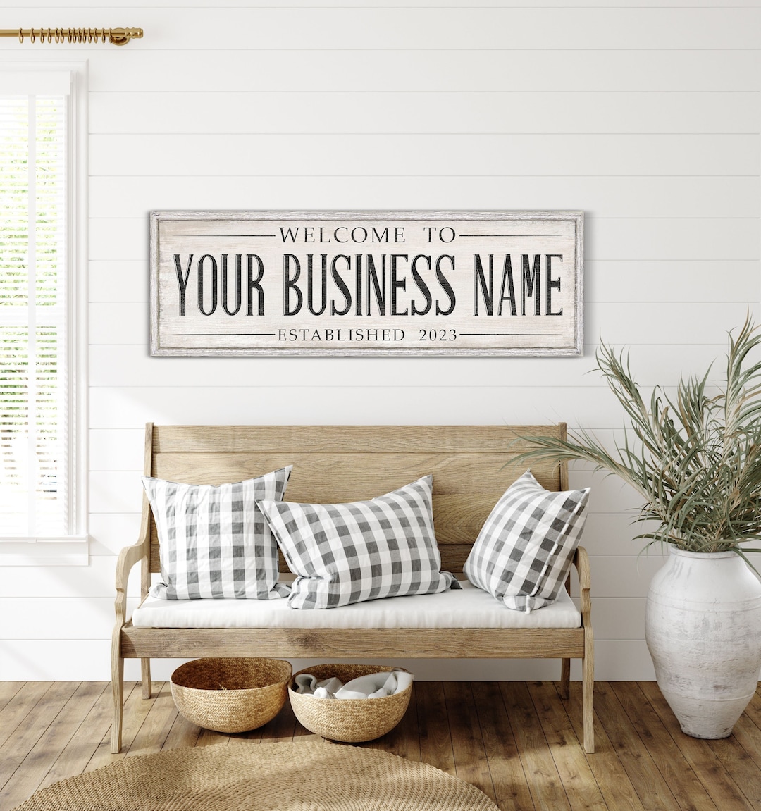 Custom Business Name Sign, Personalized Company Entryway Decor, Welcome ...