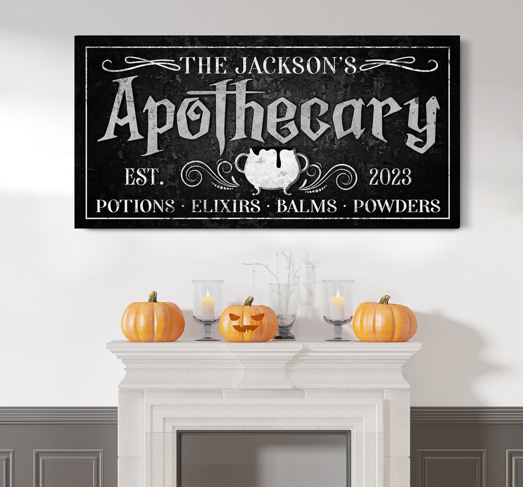 Personalized Apothecary Sign, Custom Halloween Kitchen Decor, Old Salem ...