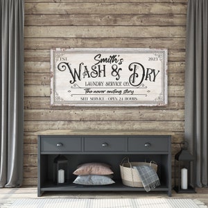 Personalized Laundry Service Sign, Custom Wash & Dry Sign, Laundry and ...