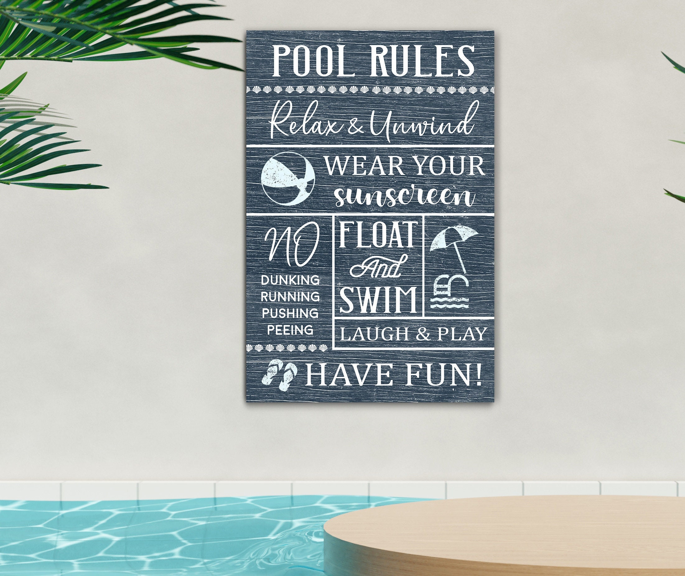 Pool Rules Sign Swimming Pool Rules Sign Backyard Pool - Etsy