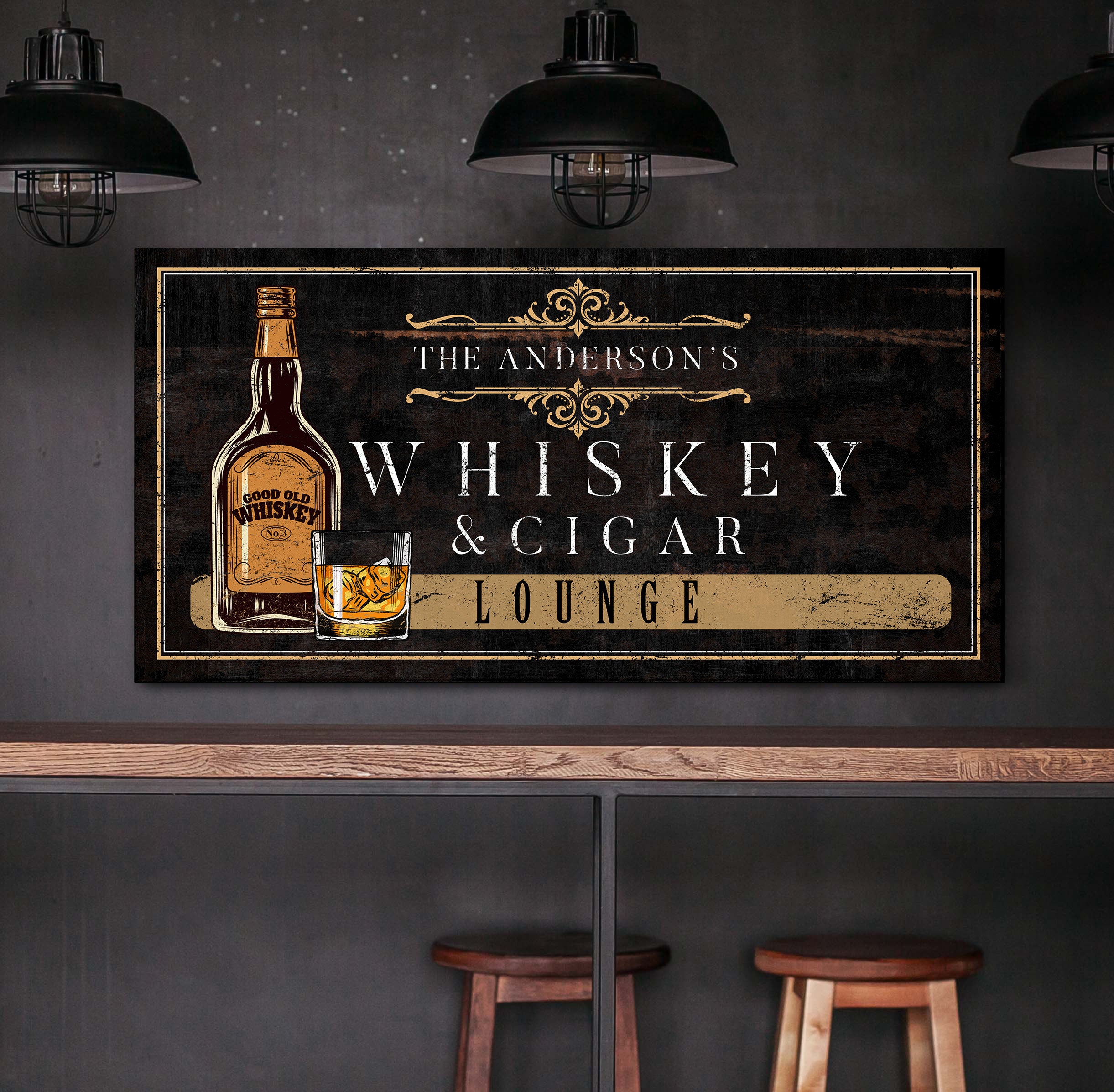 Personalized Whiskey & Cigar Room Sign, Taste Room Decor, Whiskey and ...