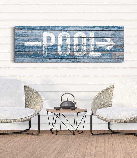 Pool Sign With Arrow Pool Direction Sign Swimming Pool Sign | Etsy