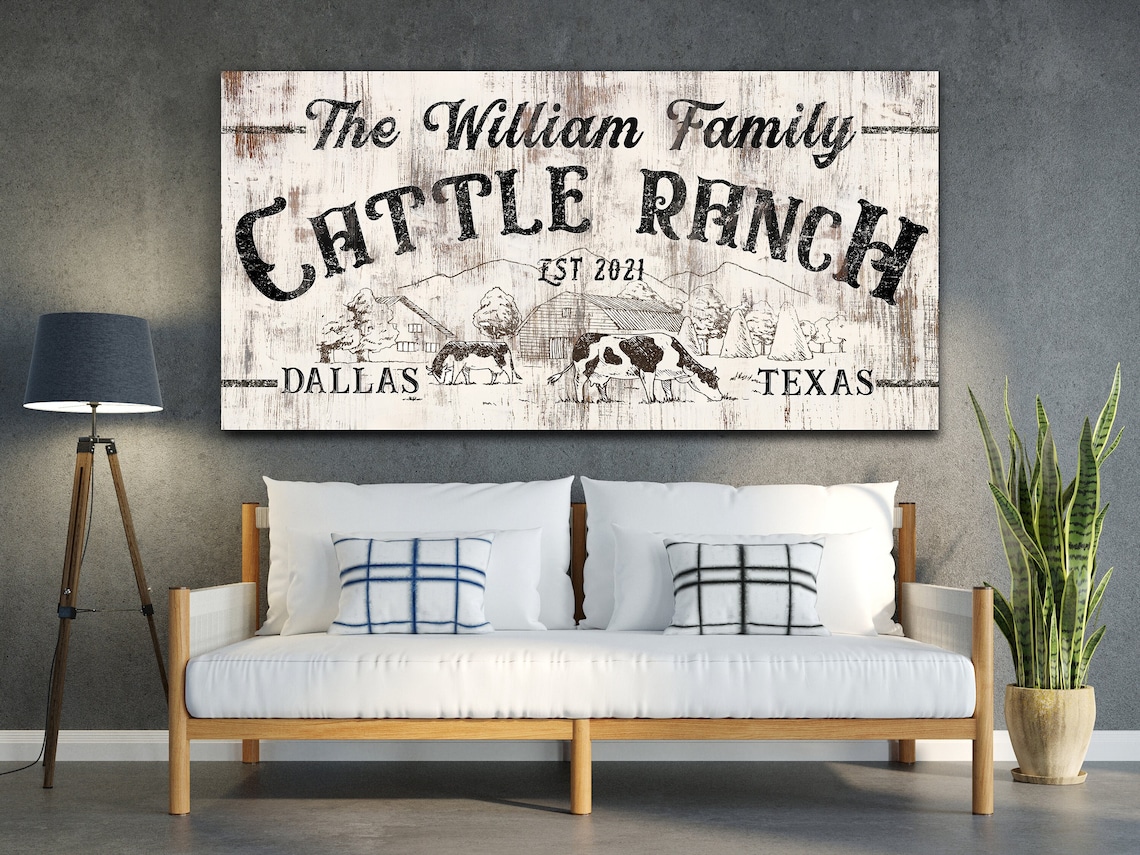 Custom Cattle Ranch Sign Rustic Ranch Sing Cattle Ranch - Etsy