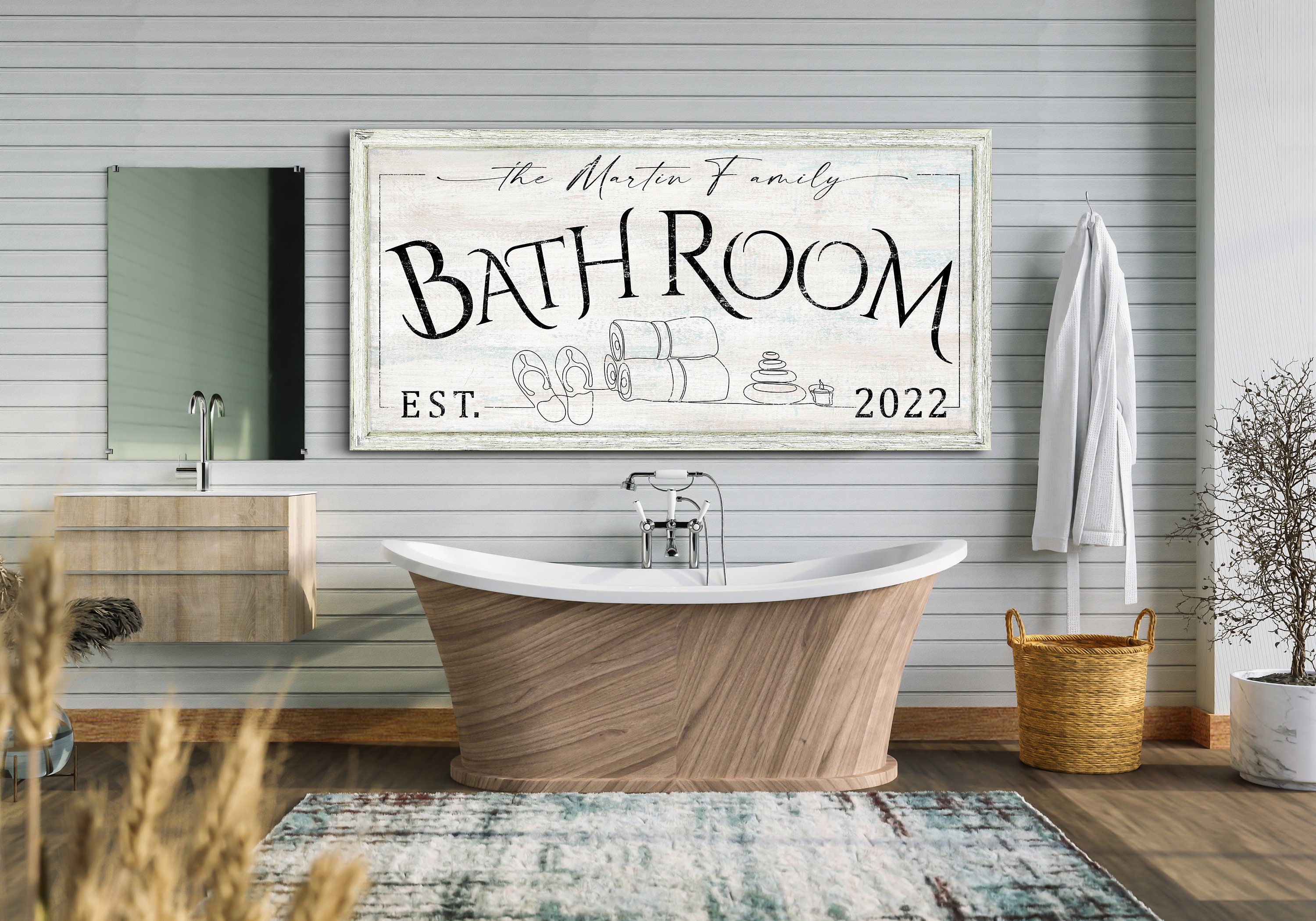 Custom Bathroom Sign Bathroom Decor Hot Bath Sign Over Bath - Etsy