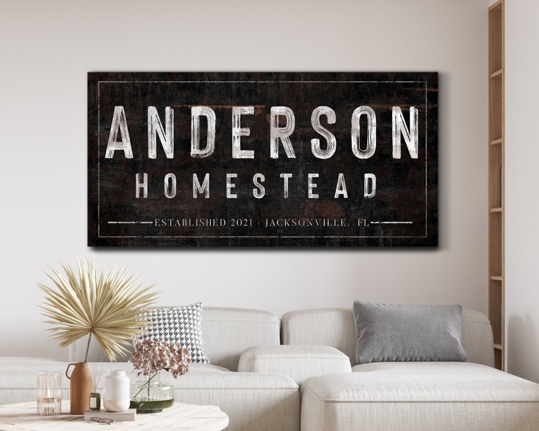 Personalized Homestead Sign, Family Homestead Home Decor, Vintage ...