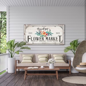Personalized Flower Market Sign, Custom Fresh Flower Sign, Entryway ...