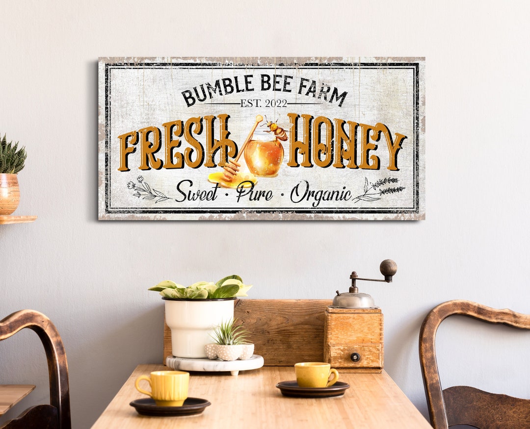Personalized Bumble Bee Farm Sign, Vintage Bumble Bee Farm Sign, Fresh ...