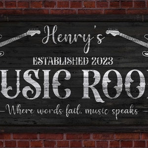 Personalized Music Room Sign, Custom Studio Sign, Home Decor for ...