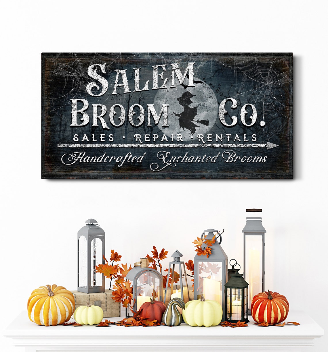 Salem Broom Co Sign Halloween Wall Decor Spooky Broom Company - Etsy