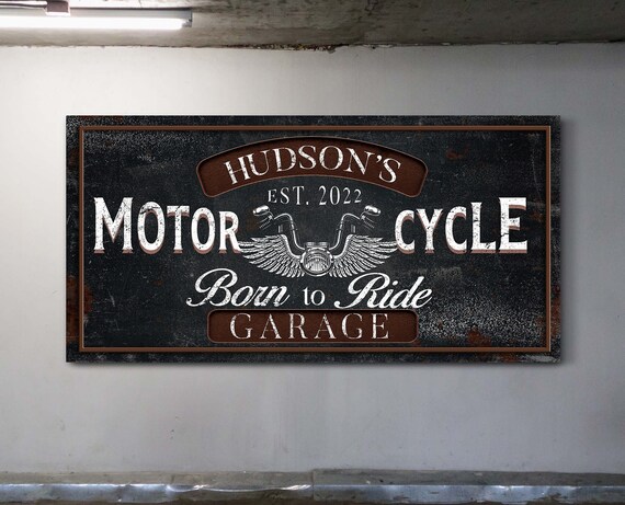 Custom Motorcycle Garage Sign Personalized Garage Decor - Etsy