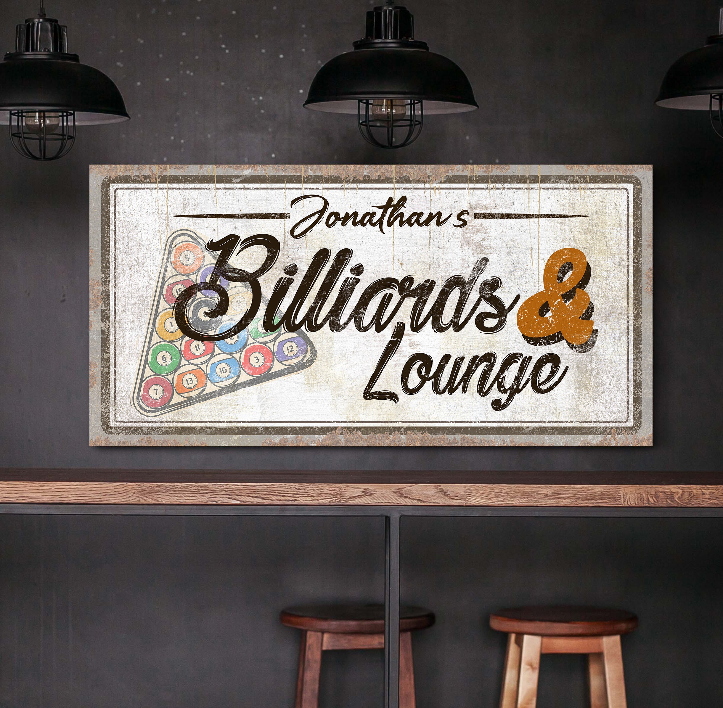 Custom Billiards Lounge Sign Pool Lounge Sign Pool Hall Wall - Etsy