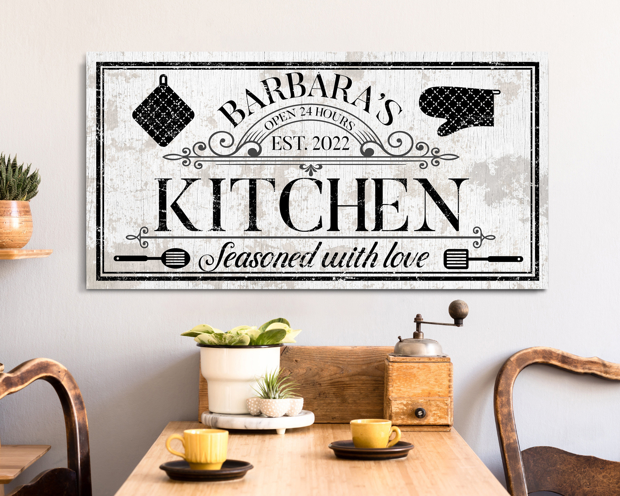 Personalized Kitchen Sign Family Kitchen Sign Dining Room - Etsy