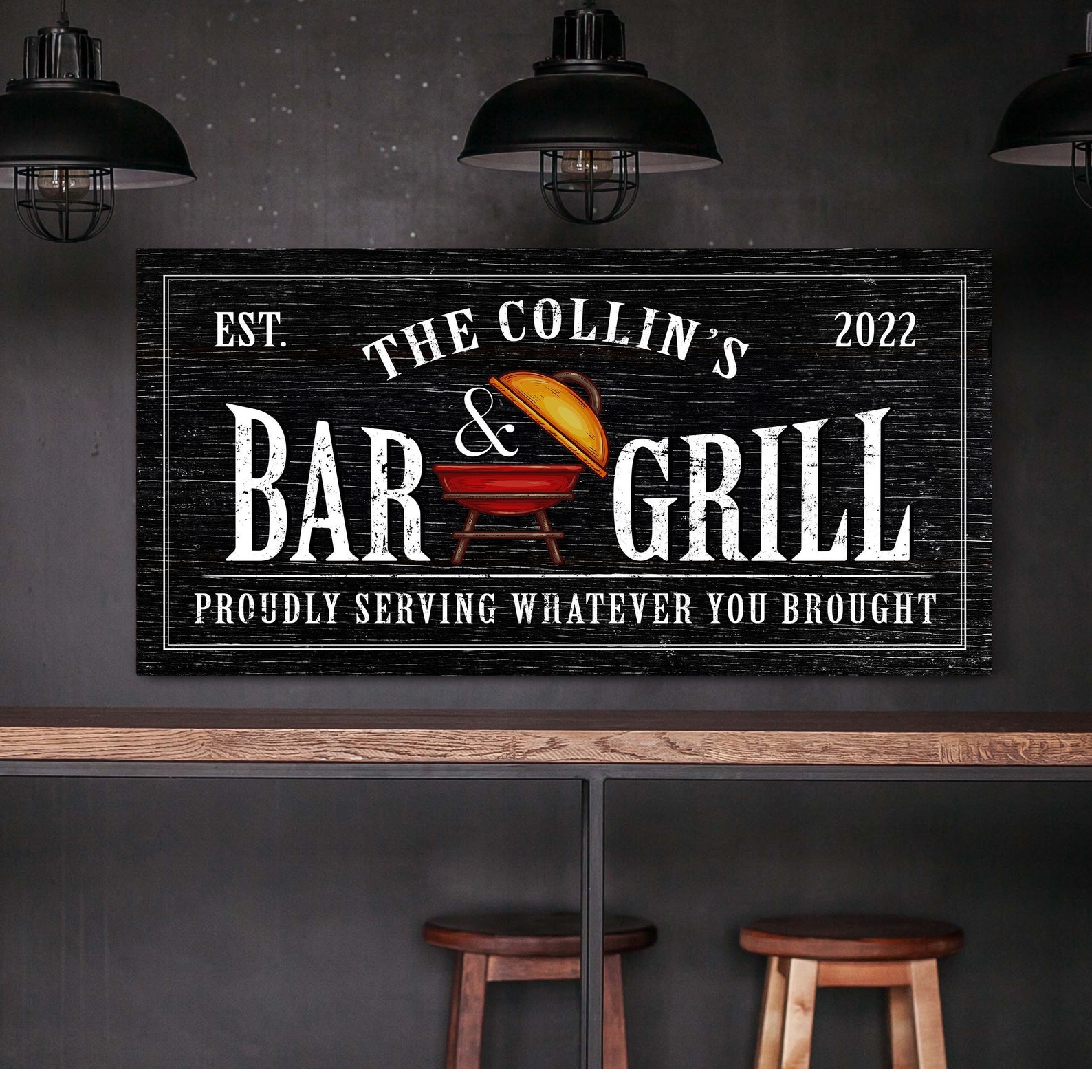 Custom Backyard Bar & Grill Sign Backyard BBQ Sign Backyard - Etsy